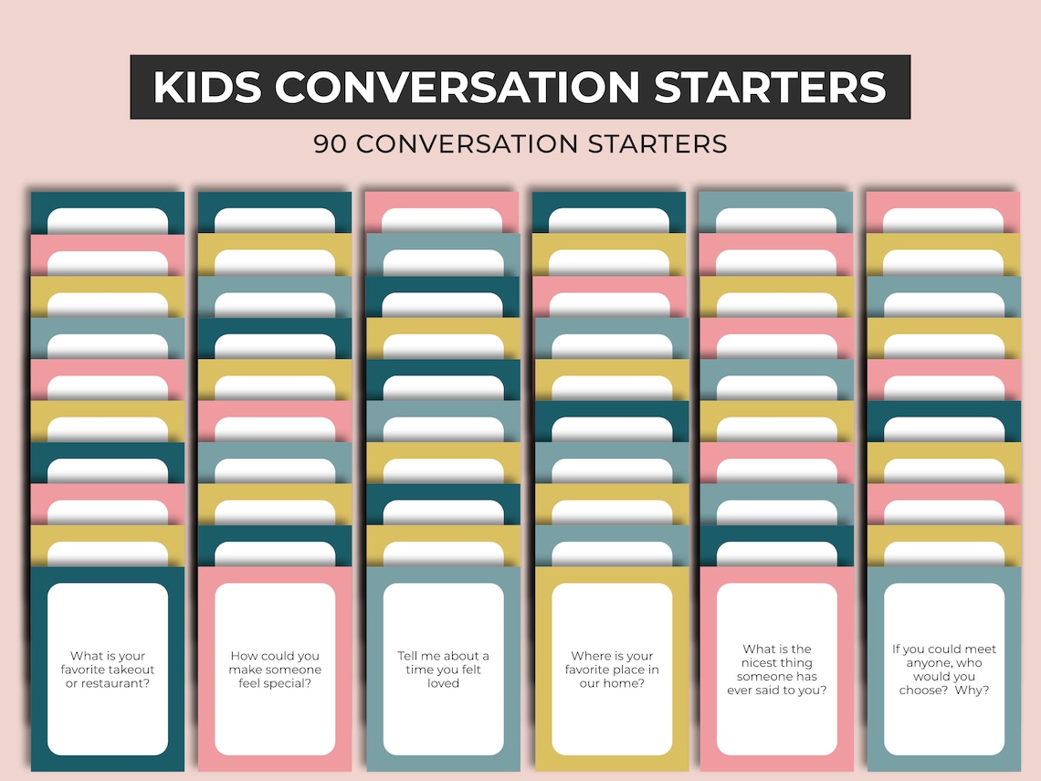 Family Conversation Starters Printable, Kids Conversation Starters, Ice ...