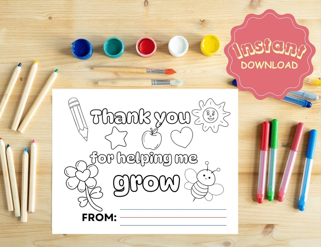 Teacher Appreciation Coloring Page Digital Download - Etsy