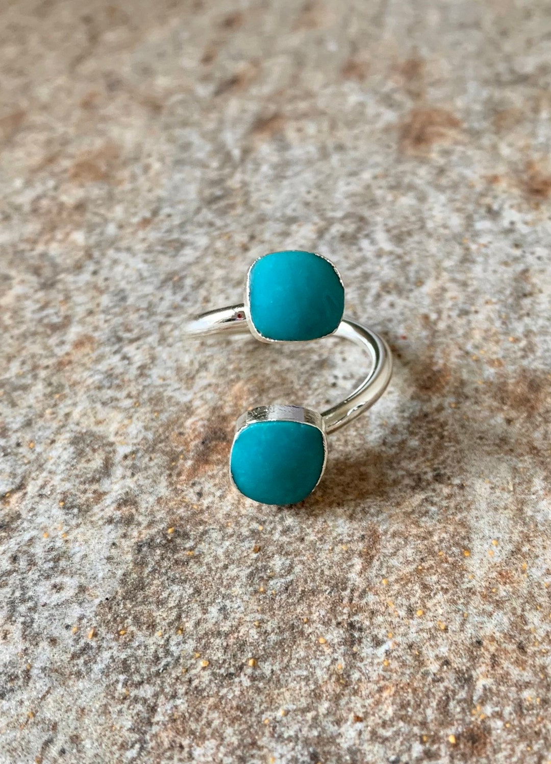 Turquoise Wrap Ring, Silver, Adjustable. - Etsy