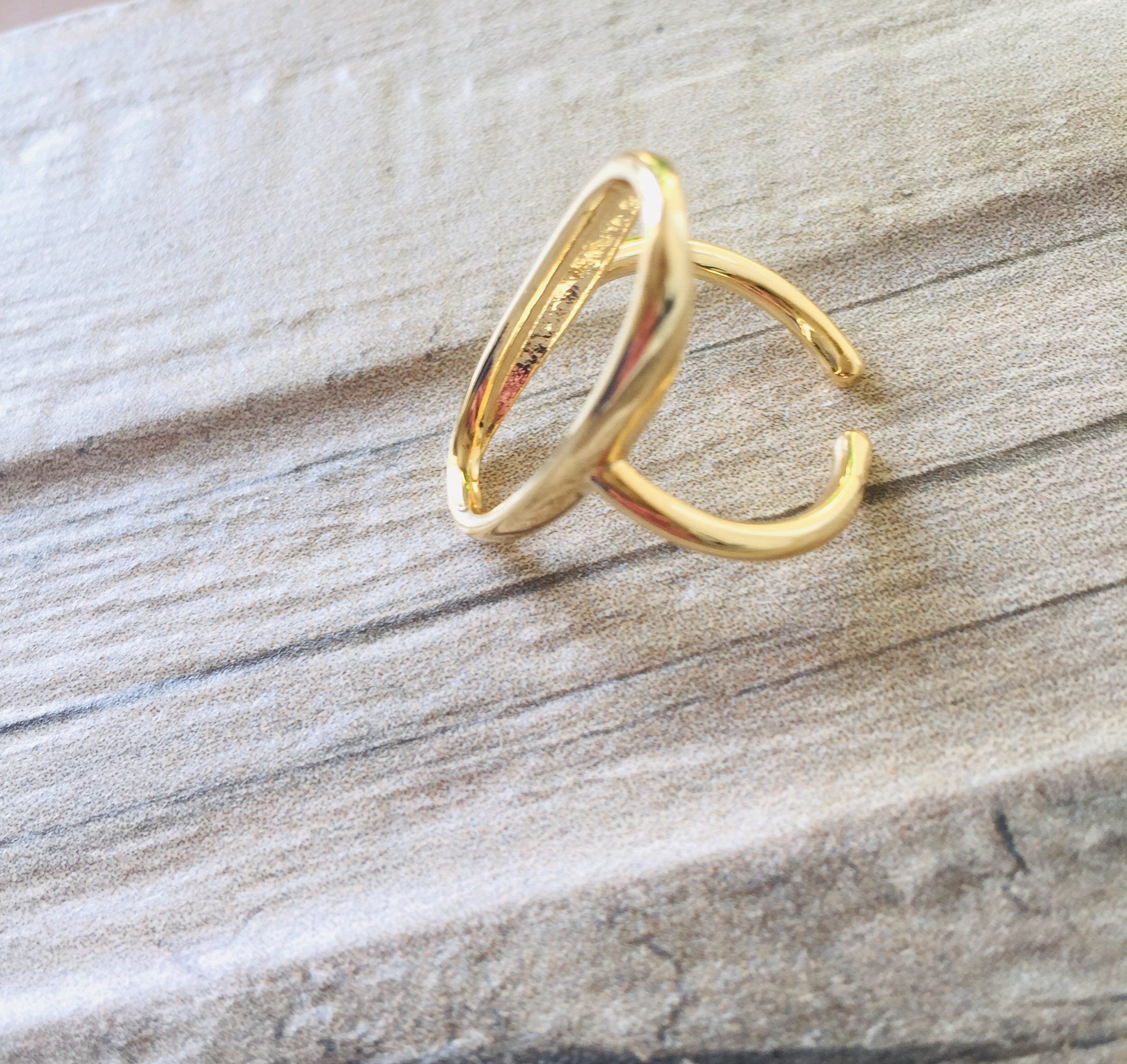 Gold Oval Open Ring - Etsy