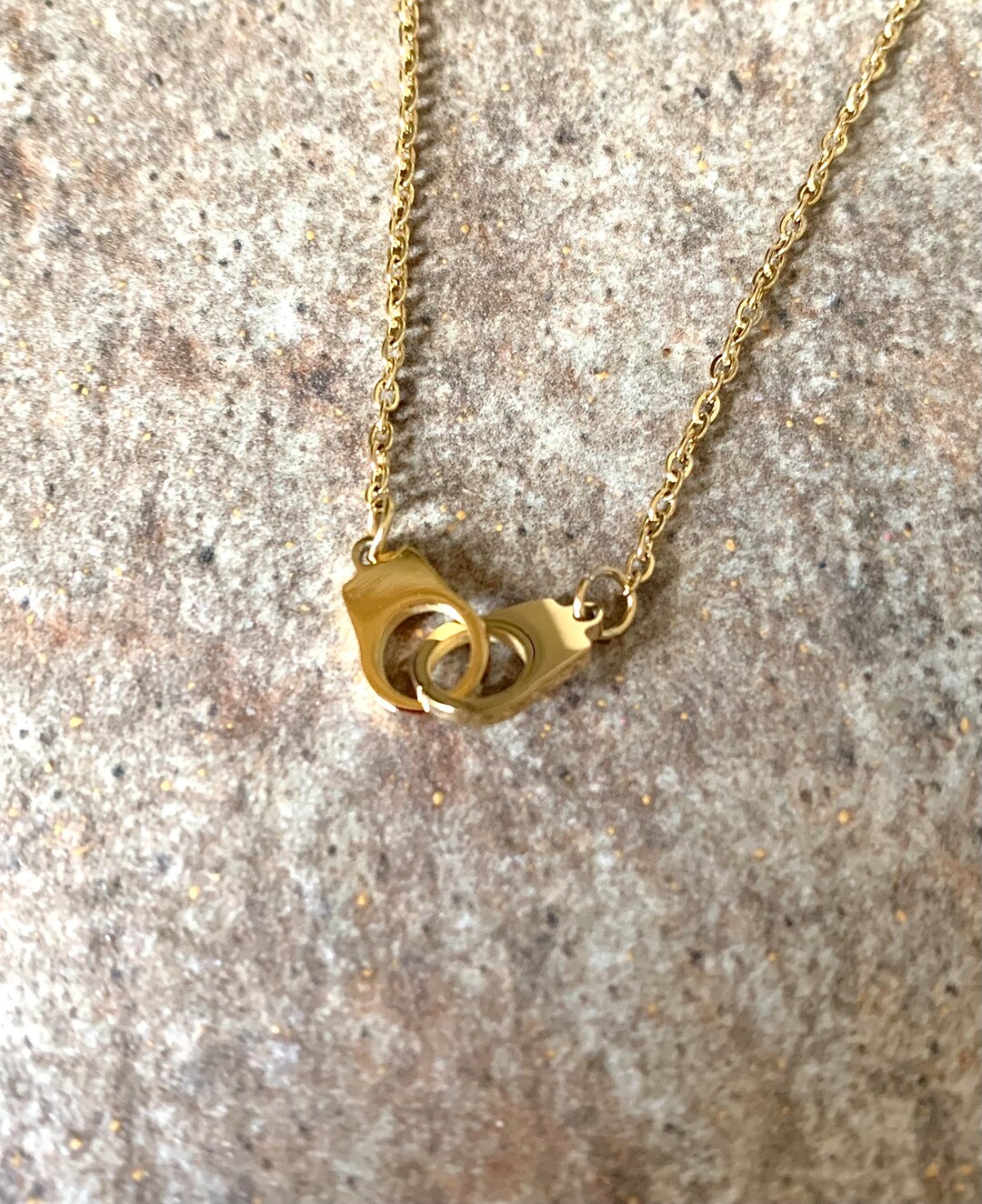 Minimalist Waterproof Tiny Handcuffs Necklace. Gold. - Etsy