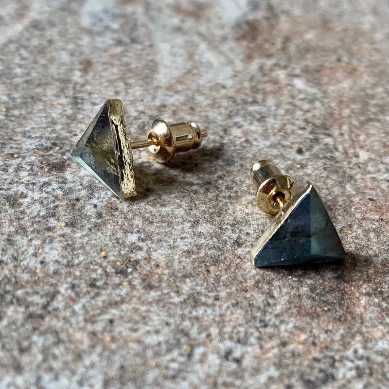 Pyramid Stud Earring - Etsy UK