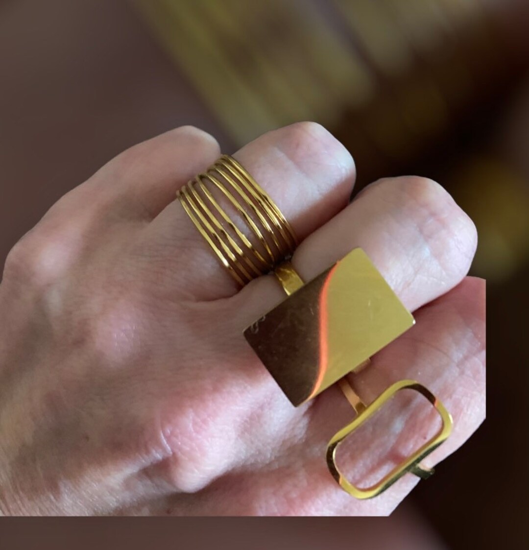 Waterproof Steel Multi Wire Ring. Gold. - Etsy