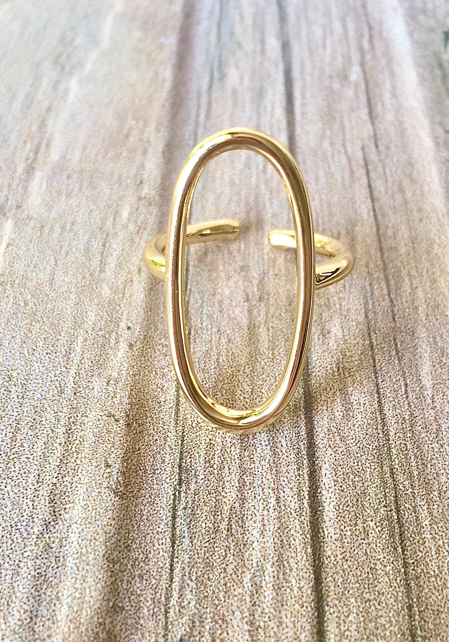 Gold Oval Open Ring - Etsy