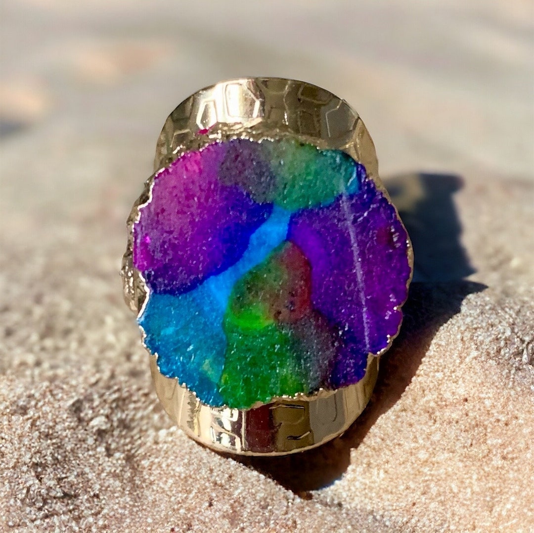 Heavenly Illumination Quartz Ring. Gold, Adjustable. - Etsy