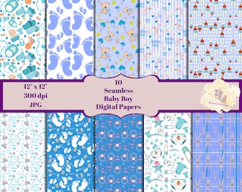 Baby Boy Digital Paper - Etsy