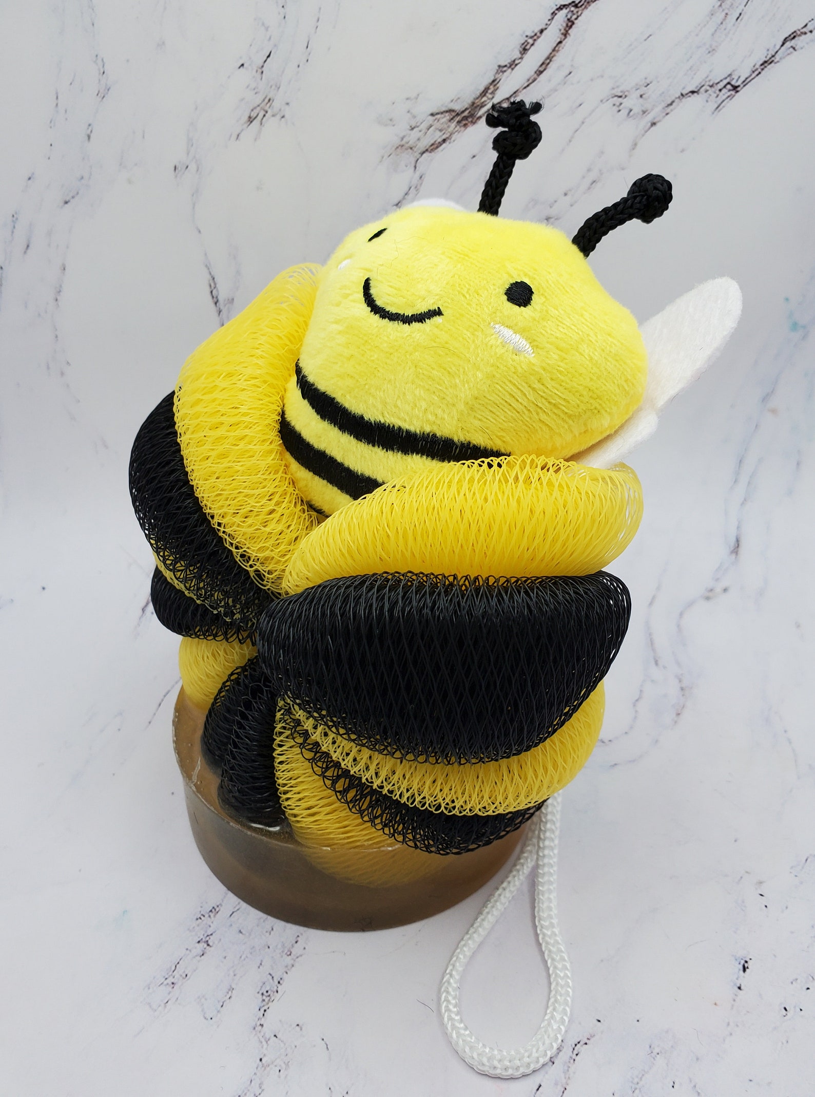 Bumble Bee Loofah and 4oz Bar Soap in One Honey Glycerin Attached to ...