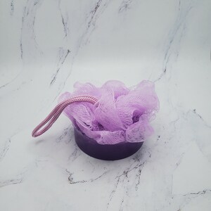 Loofah Sponge Bar Soap - Synthetic Poof/pouf in Appx. 4oz Bar Soap ...