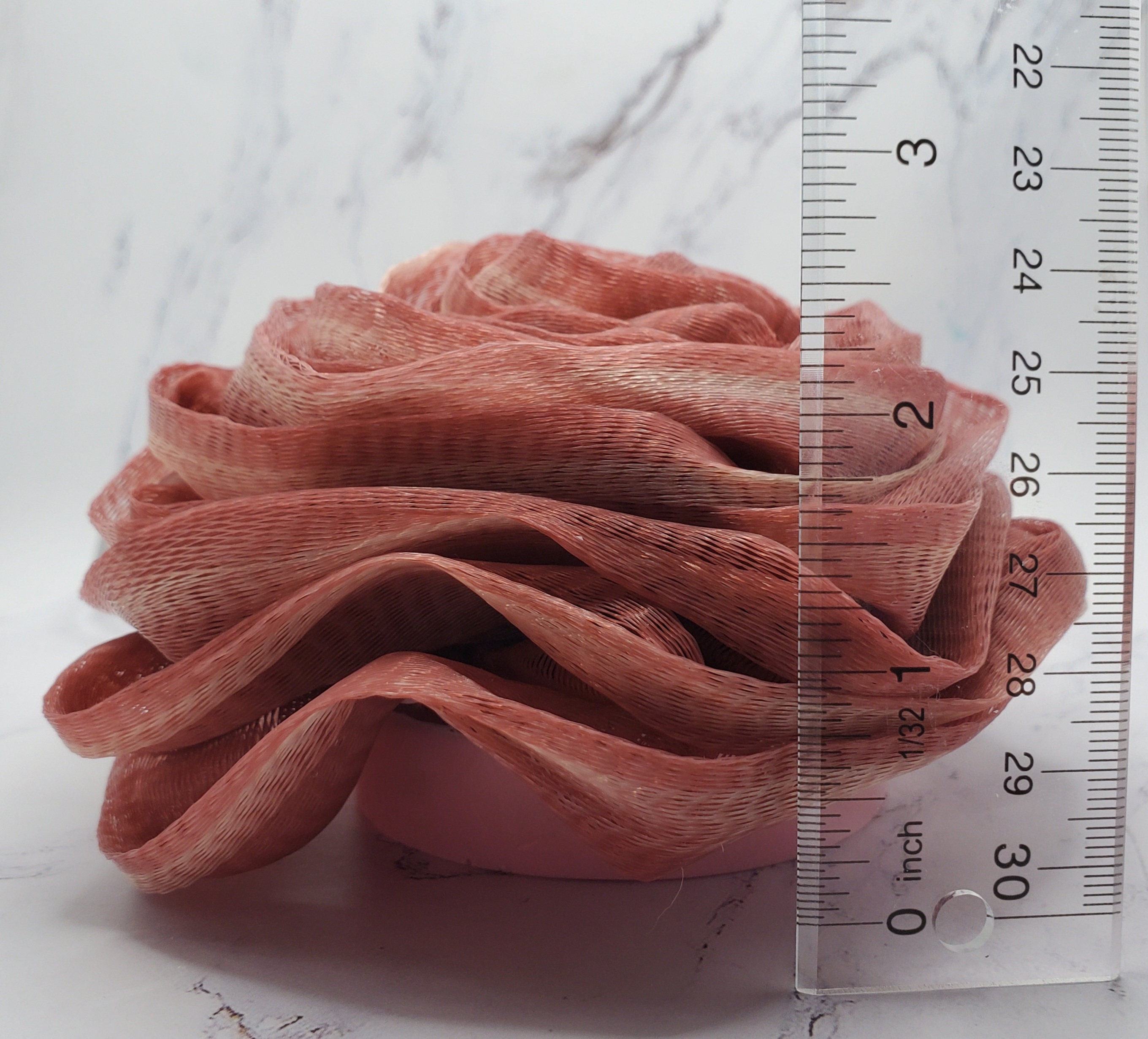 Rose Loofah Bar Soap 5-6oz Flower Poof on Top of Natural Goat Milk Soap ...