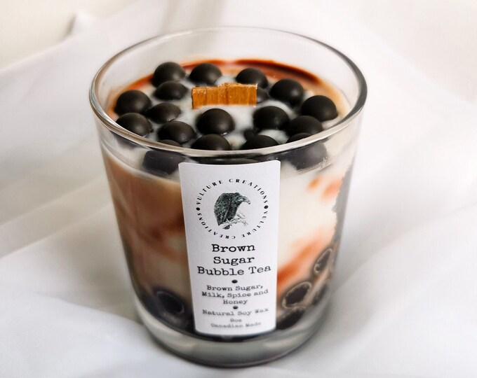 Brown Sugar Bubble Tea Candle, Fall Aesthetic, Cute Handmade Boba Gift ...
