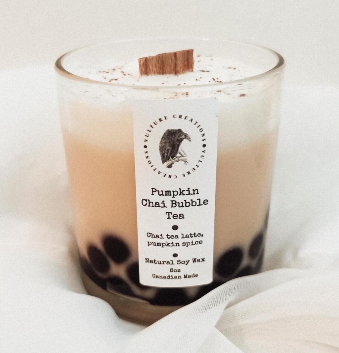 Pumpkin Chai Bubble Tea Candle, Fall Aesthetic, Cute Handmade Boba Gift ...