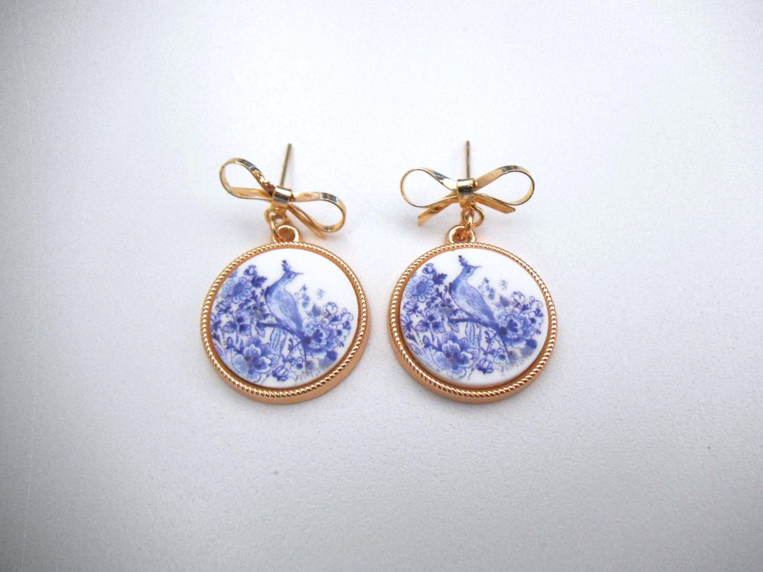 Peacock Cottagecore Earrings - Etsy