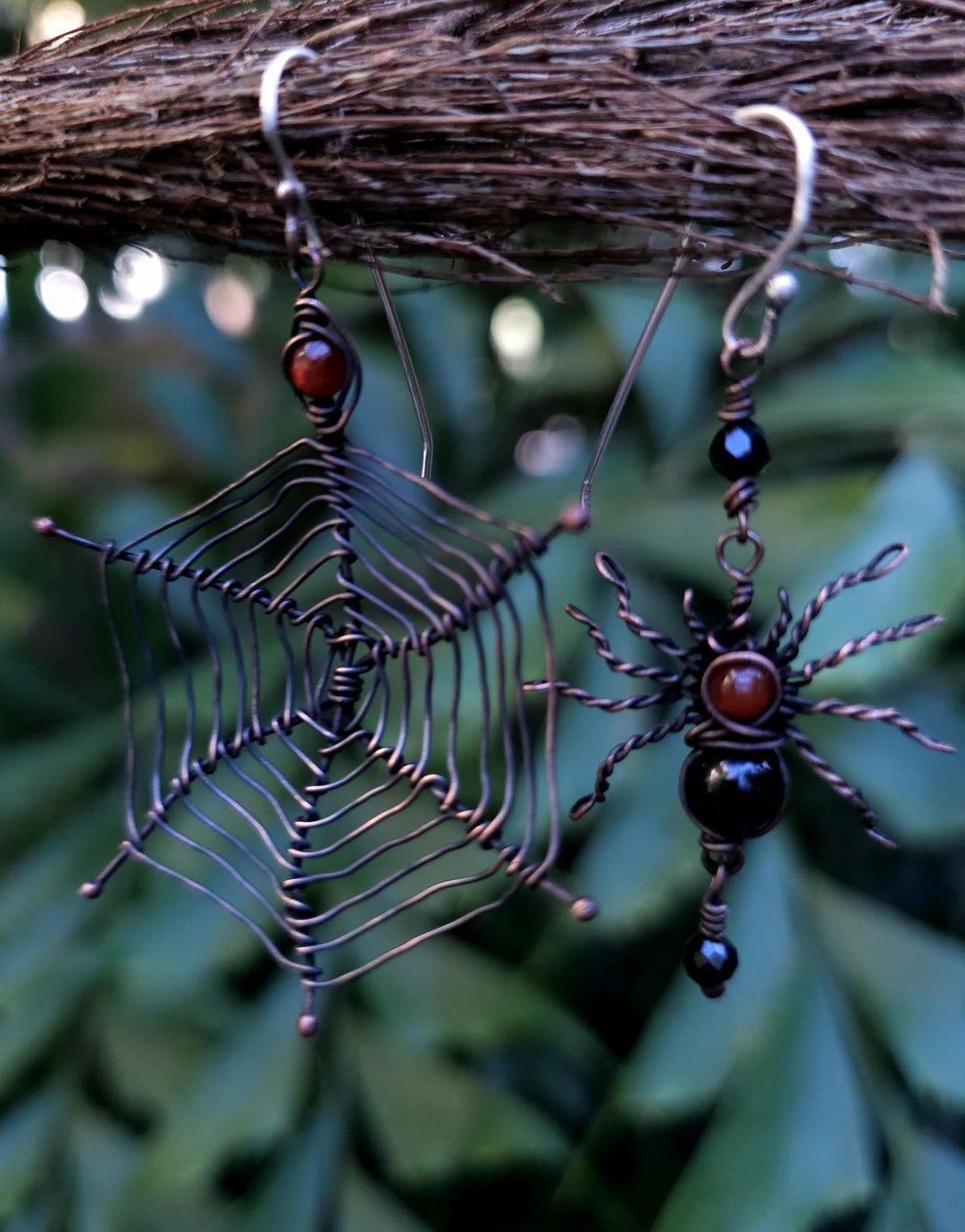 Handcrafted Mystical Spider & Spiderweb Totem Talisman Earrings ...