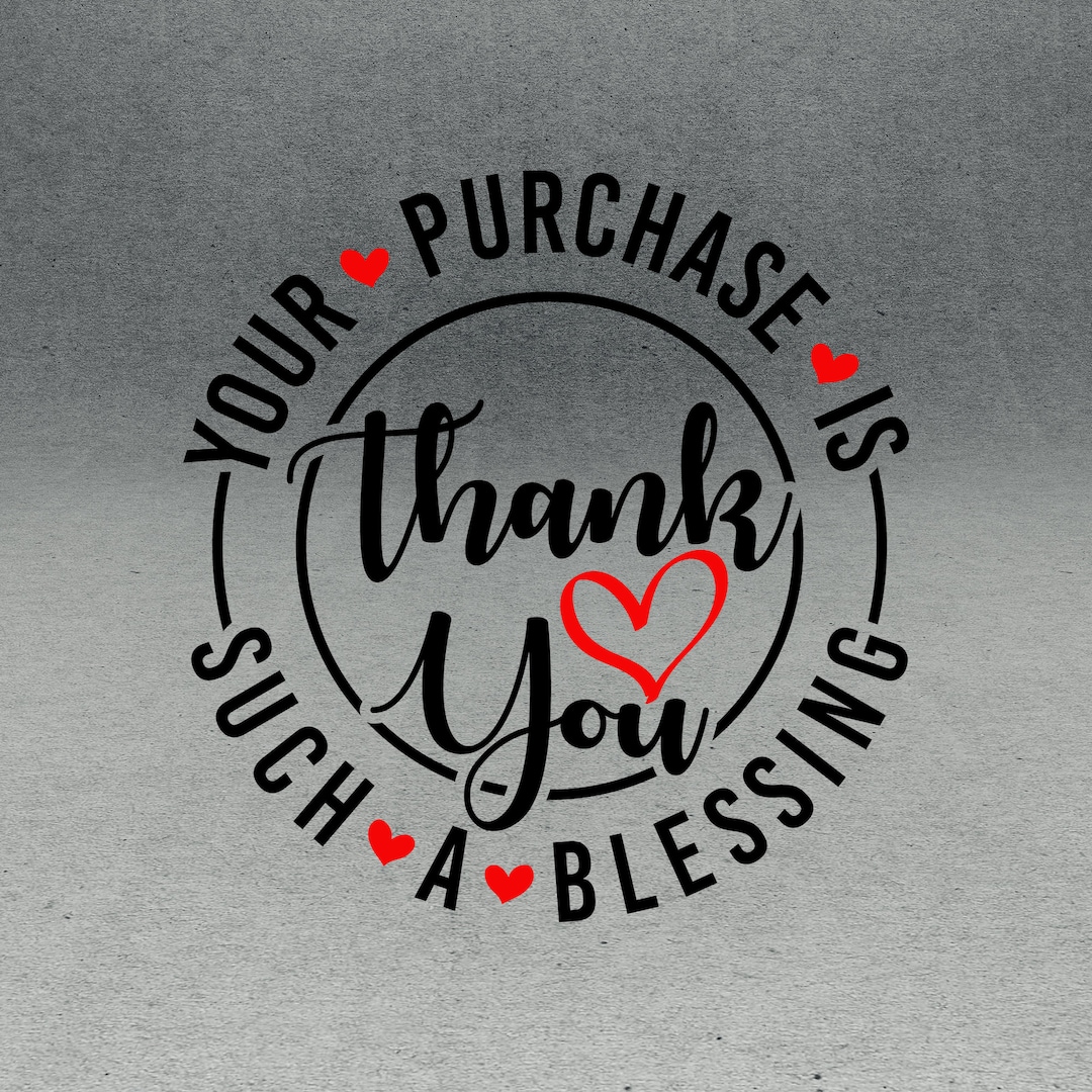 Thank You for Your Purchase SVG, Packaging Insert SVG, Thank You Svg ...