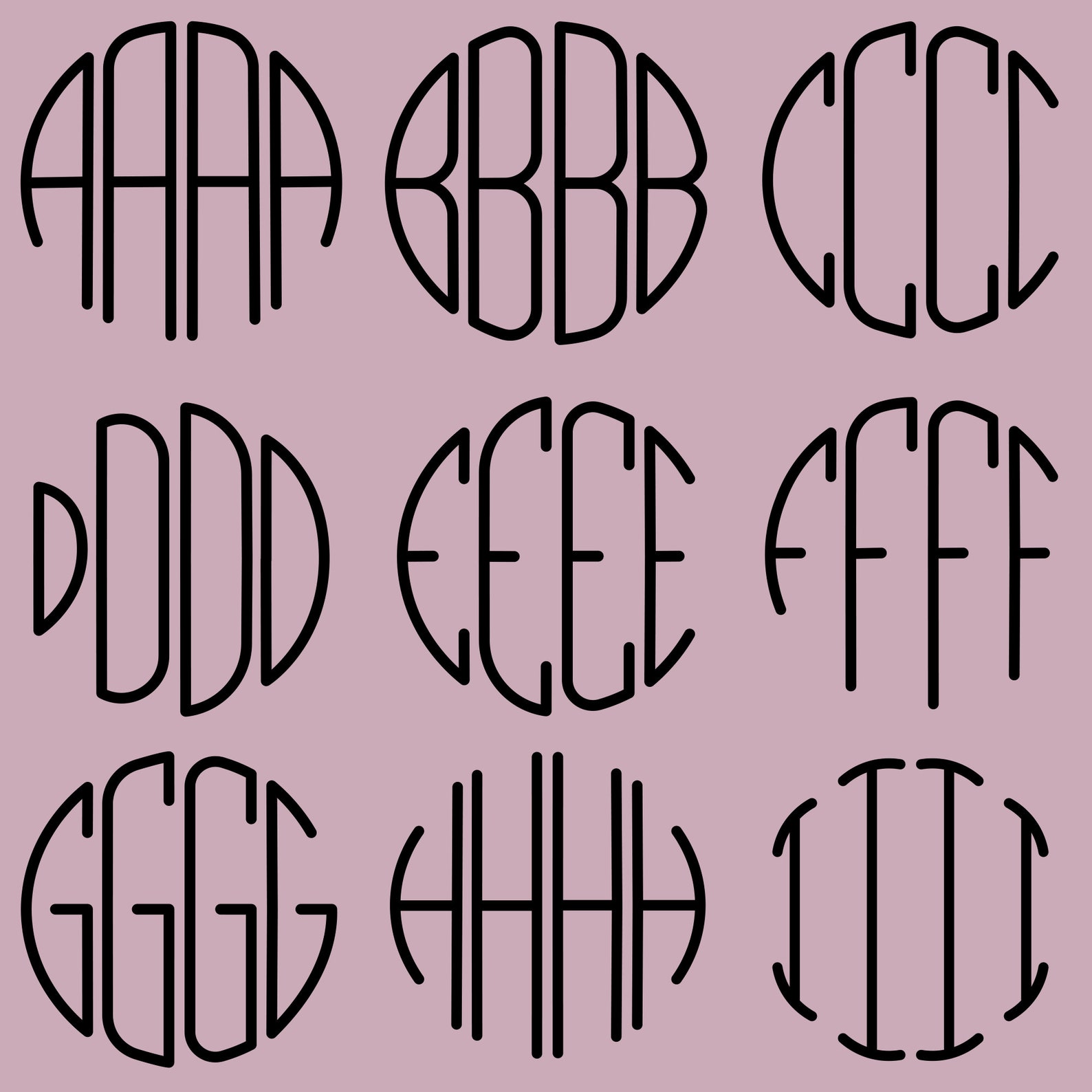 4-letter Monogram Font SVG includes Flower Wreath Circle - Etsy
