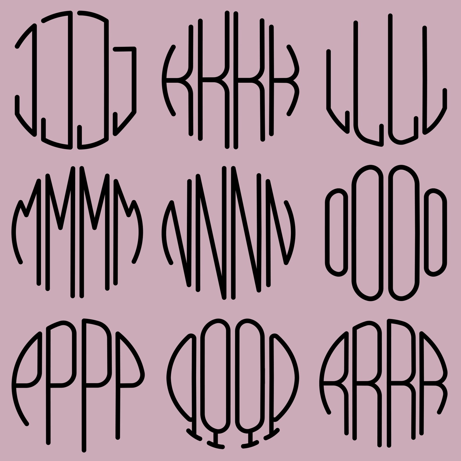 4-letter Monogram Font SVG includes Flower Wreath Circle - Etsy