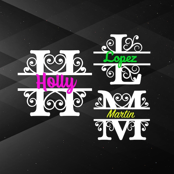 Split Monogram - Etsy