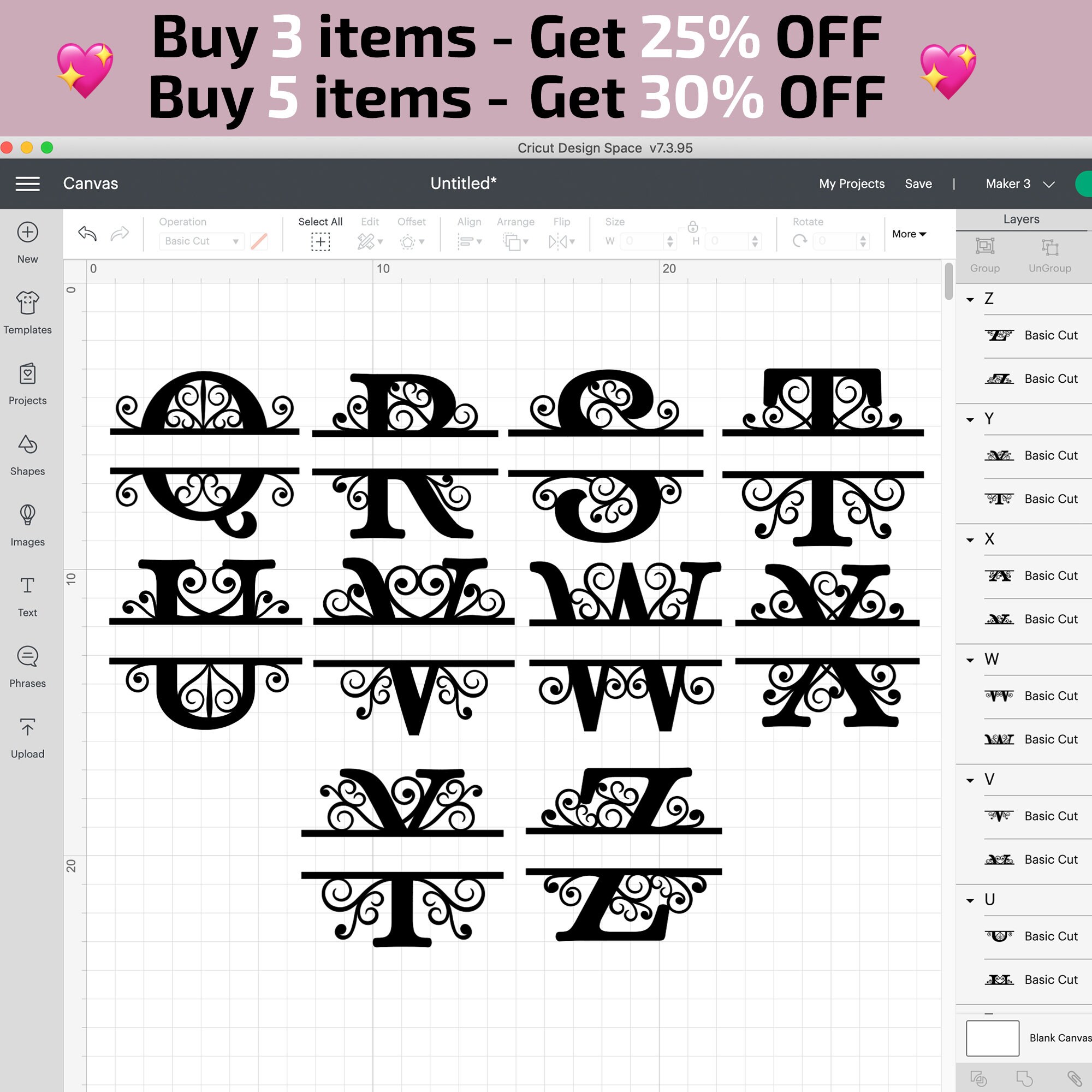 Fancy Split Monogram SVG/DXF/PNG Split Monogram Alphabet Svg - Etsy.de