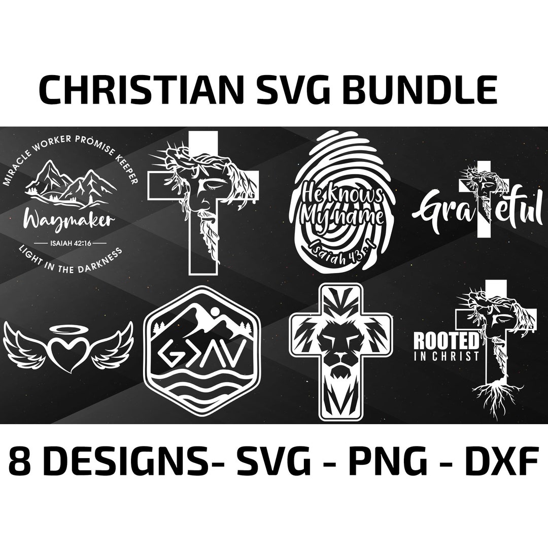 Christian SVG Bundle (8 Designs), Crucifix SVG, Christian Cross SVG ...