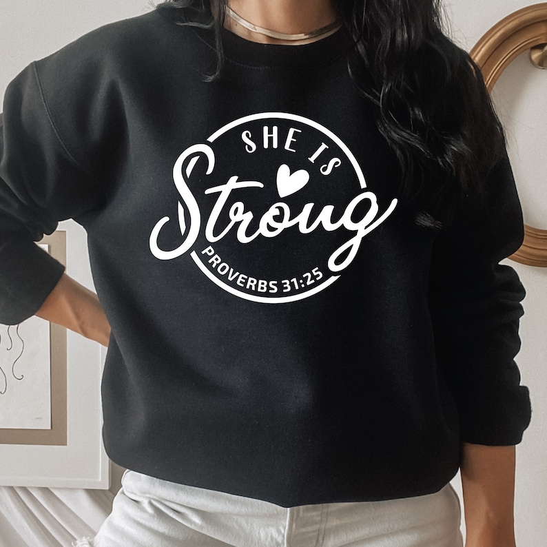 She is Strong SVG Christian SVG Bible Verse SVG Scripture | Etsy