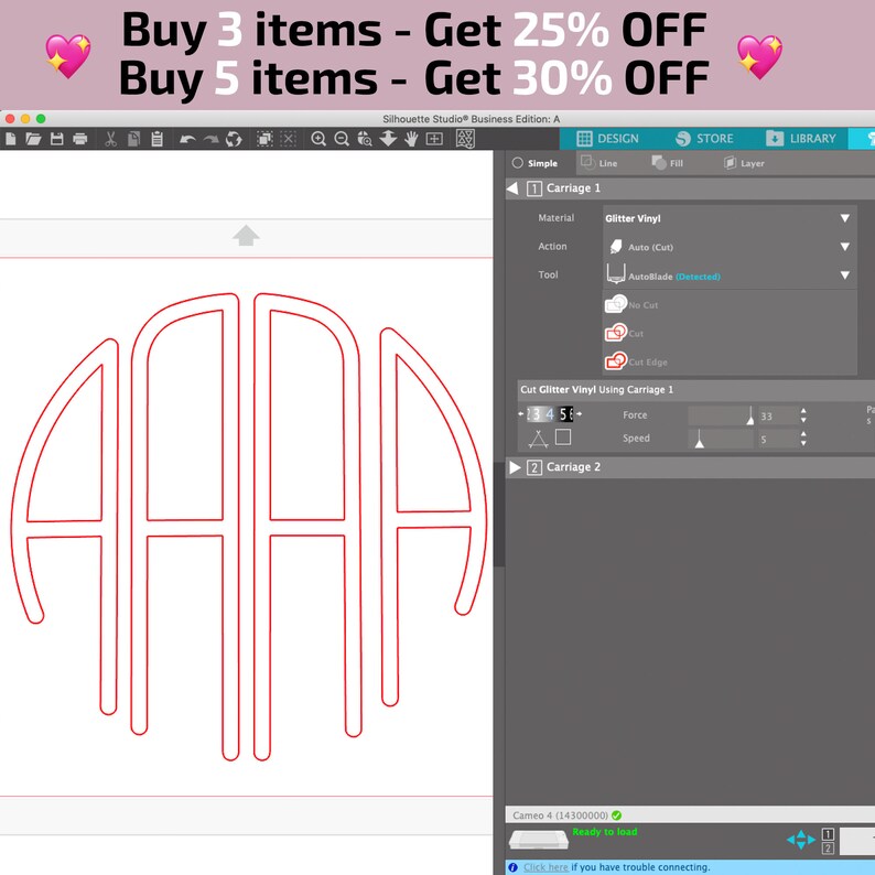 4-letter Monogram Font SVG: Flower Wreath, Circle Monogram (digital ...