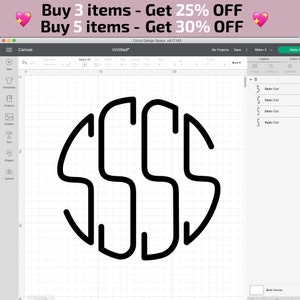 4-letter Monogram Font SVG includes Flower Wreath, Circle Monogram SVG ...