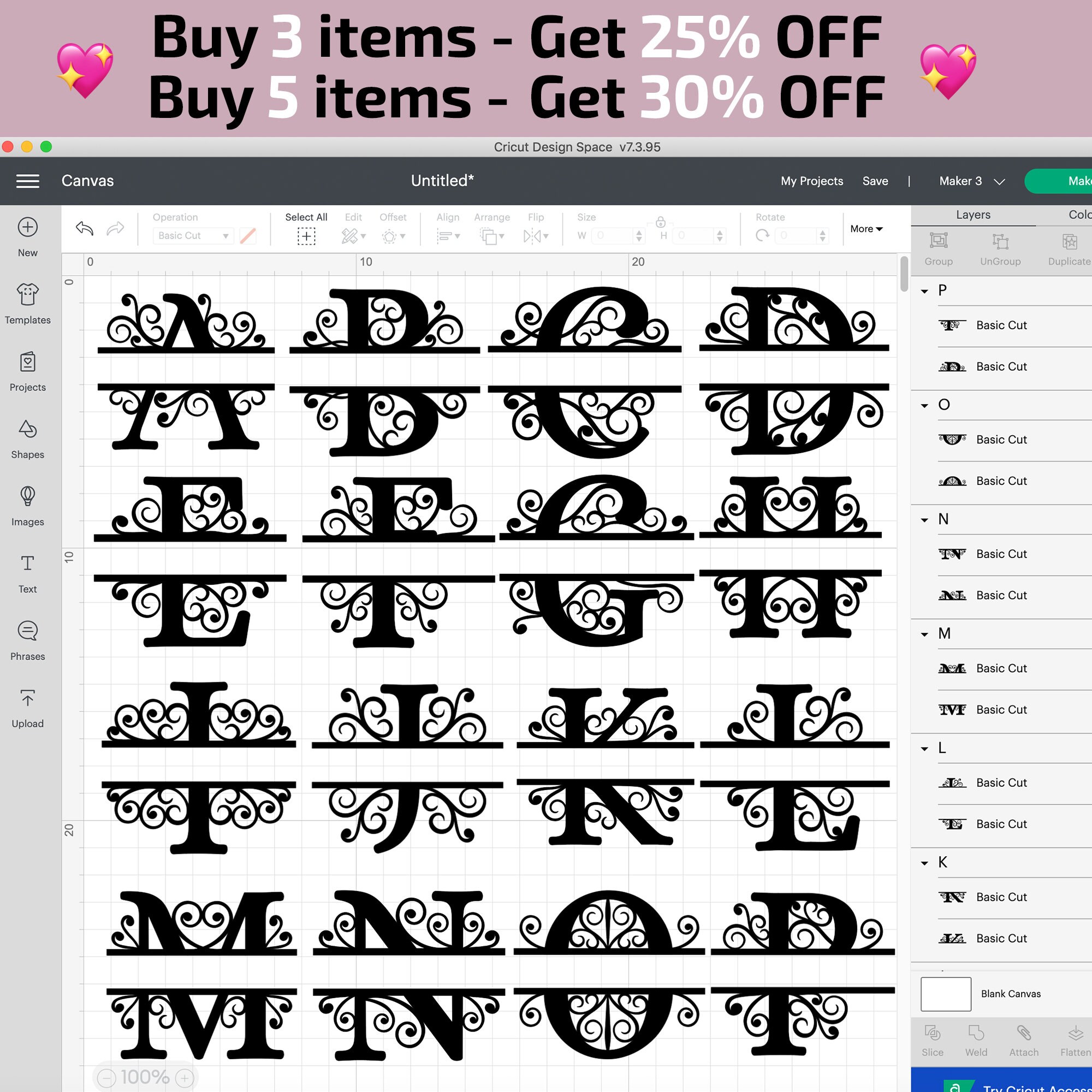 Fancy Split Monogram SVG/DXF/PNG Split Monogram Alphabet Svg - Etsy.de