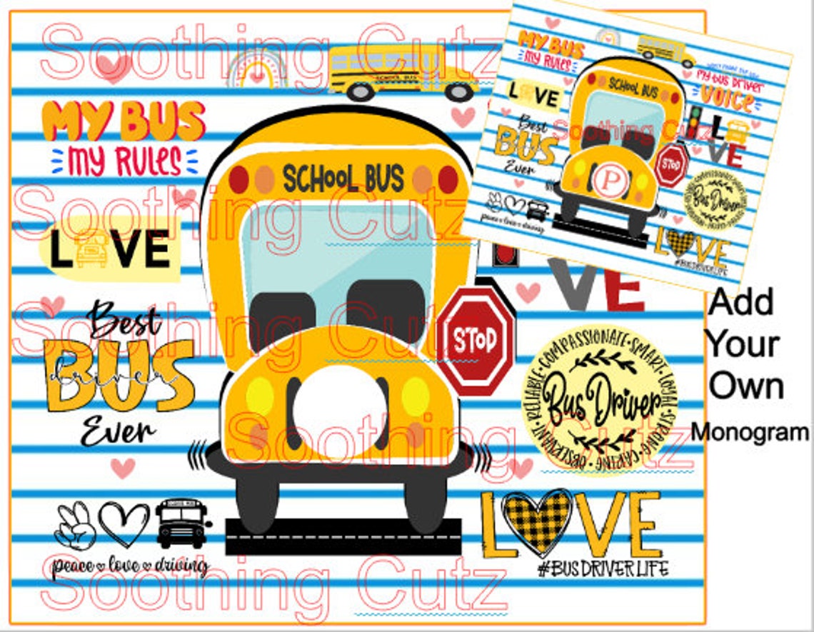 Bus Driver Png Template for 20oz Straight Tumbler - Etsy