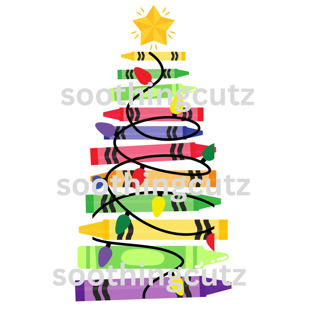 Crayon Christmas Tree/teach/png/sublimation - Etsy
