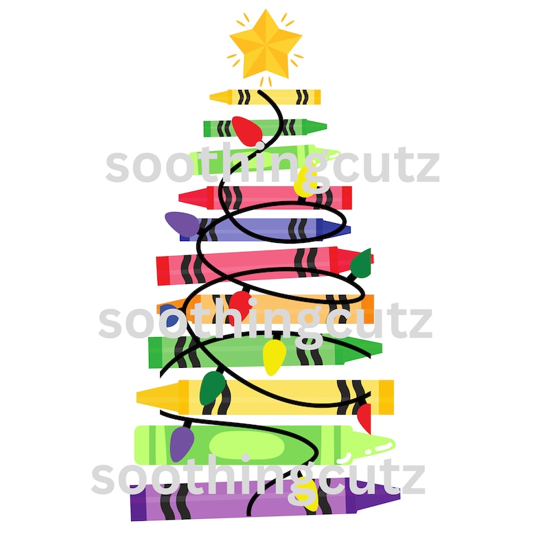 Crayon Christmas Tree/teach/png/sublimation - Etsy