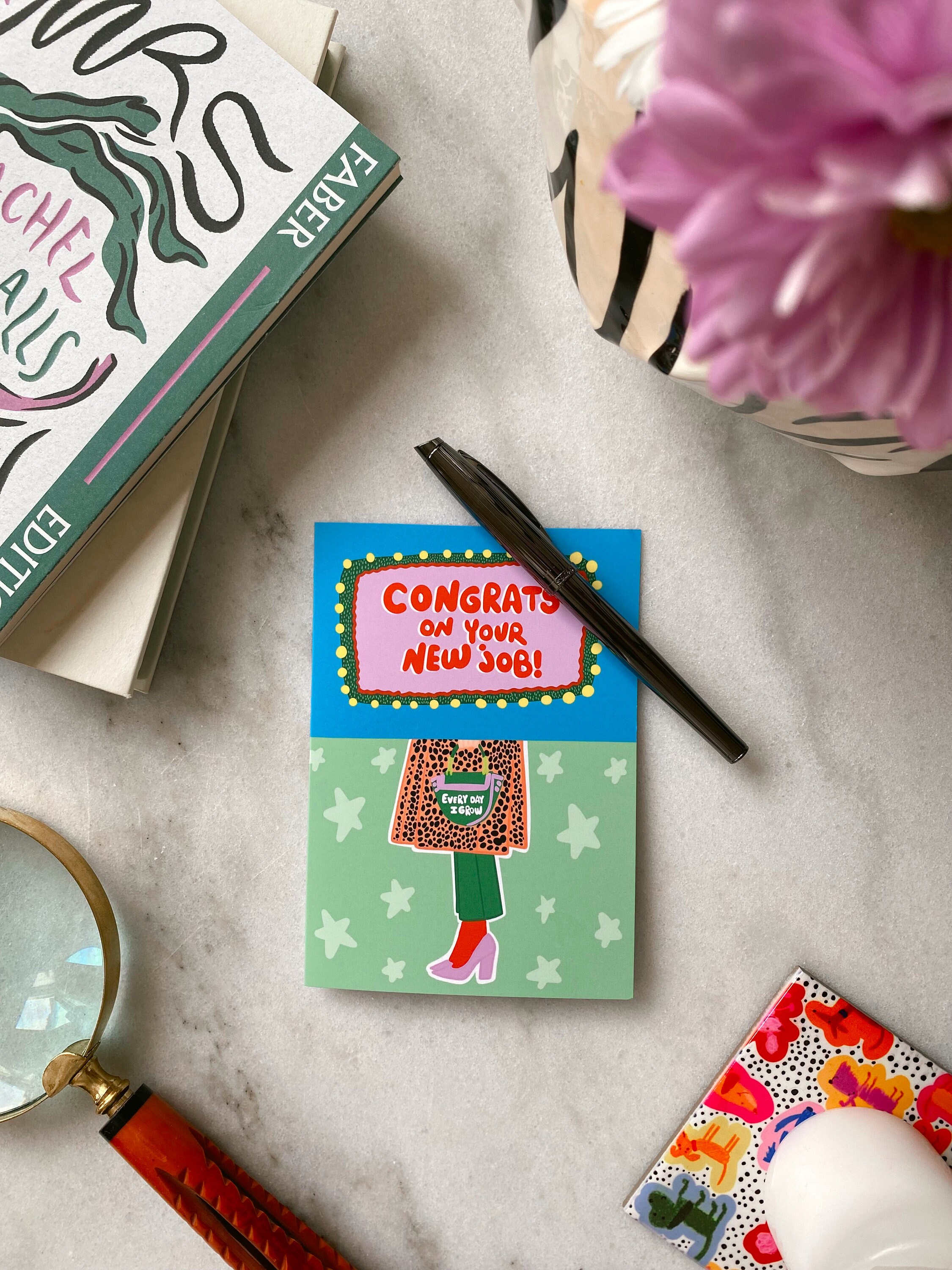 Congrats on Your New Job Card, New Job Greeting Card, Colourful ...