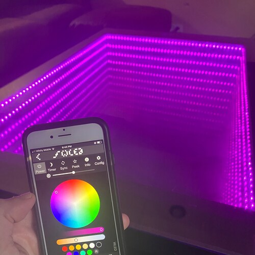 Black Coffee Table With LED Infinity Mirror Lights Effect - Etsy