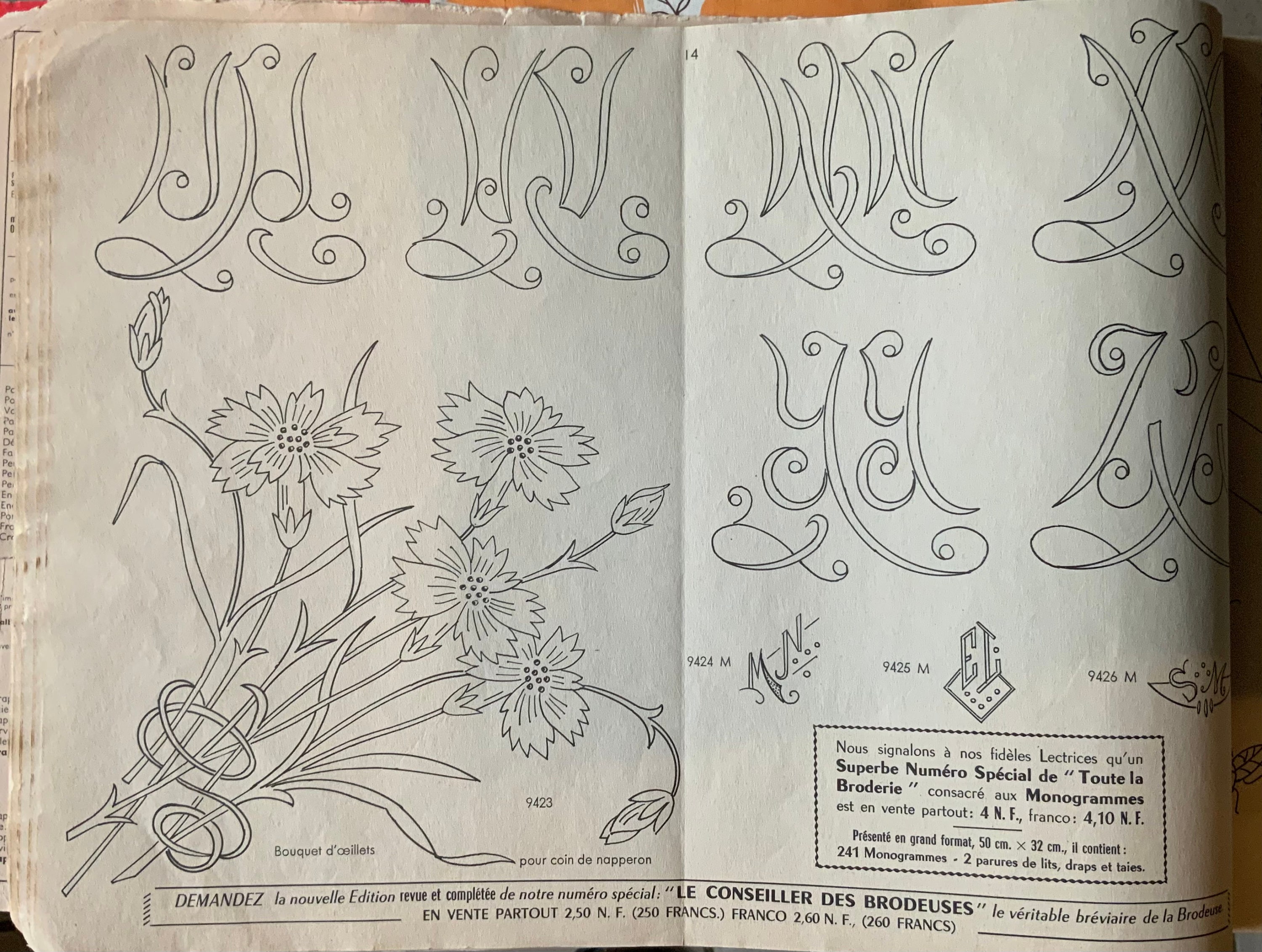 1964 French Vintage Monogram and Alphabet Embroidery Collection Album ...