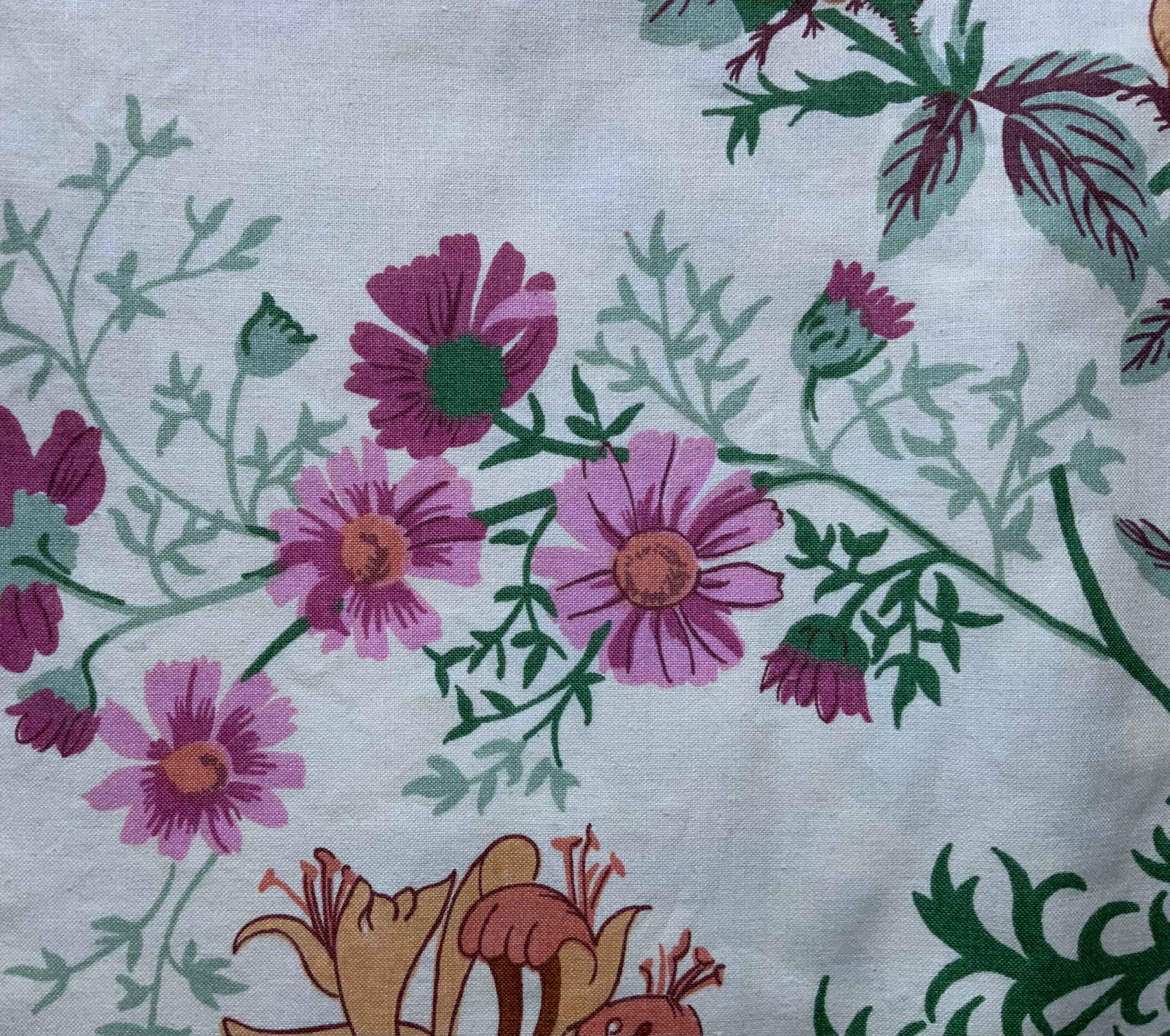 Vintage Jonelle Floral Fabric, Greensleeves. 1960s English Cottage ...