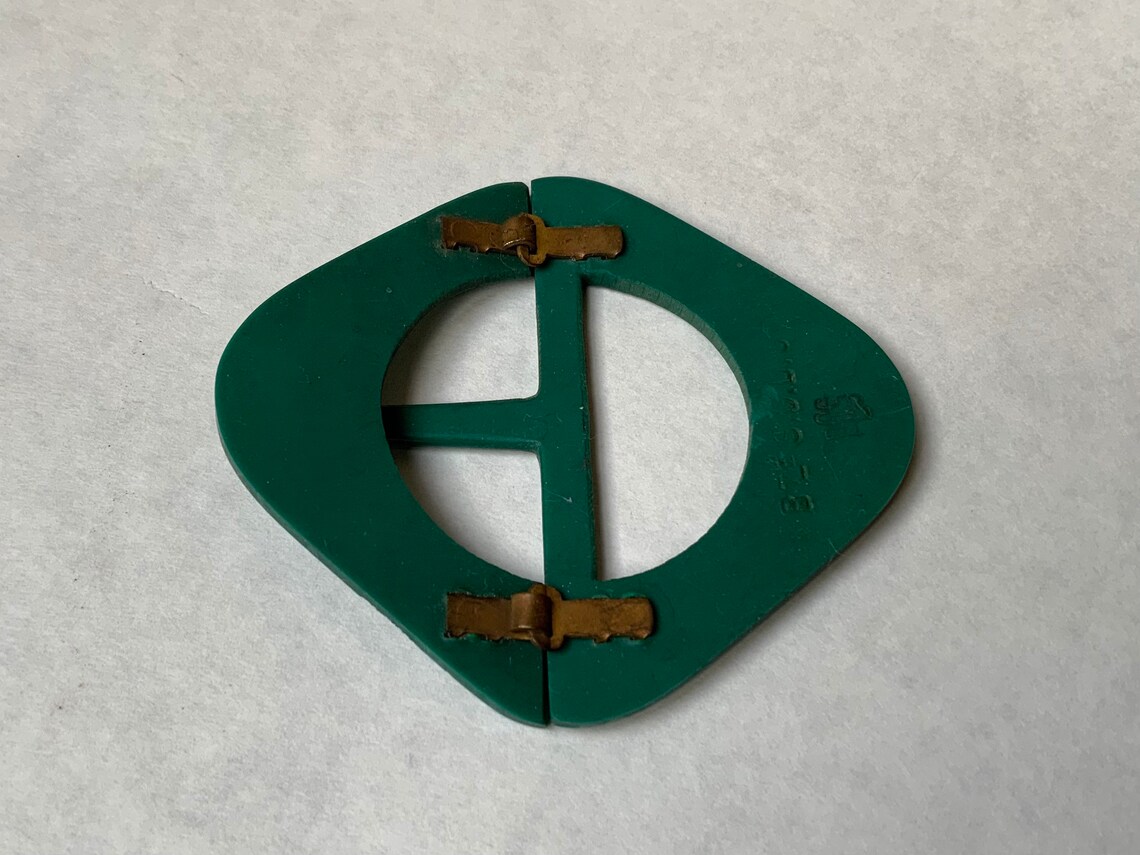 1960s Forest Green Vintage French Hinged Belt Buckle, Mid Century Dress ...