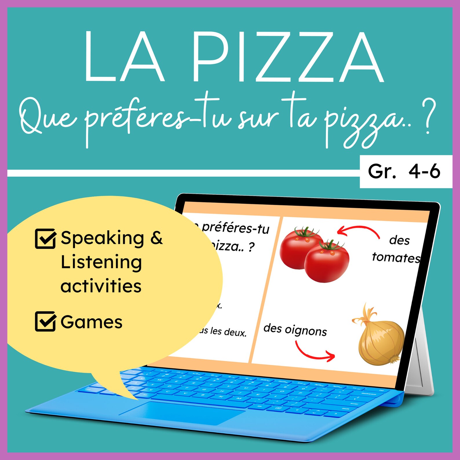 French La Pizza Worksheets, Speaking and Writing Activities - Etsy