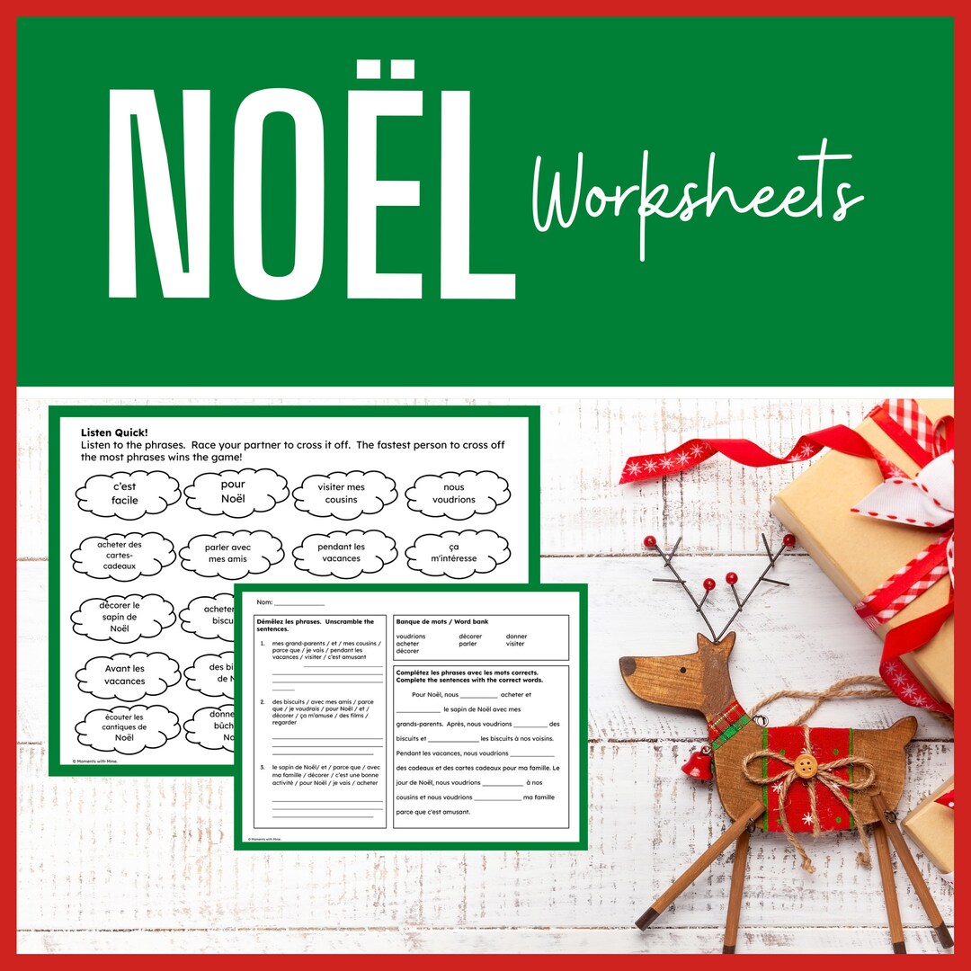 Core French Christmas Worksheets - Etsy