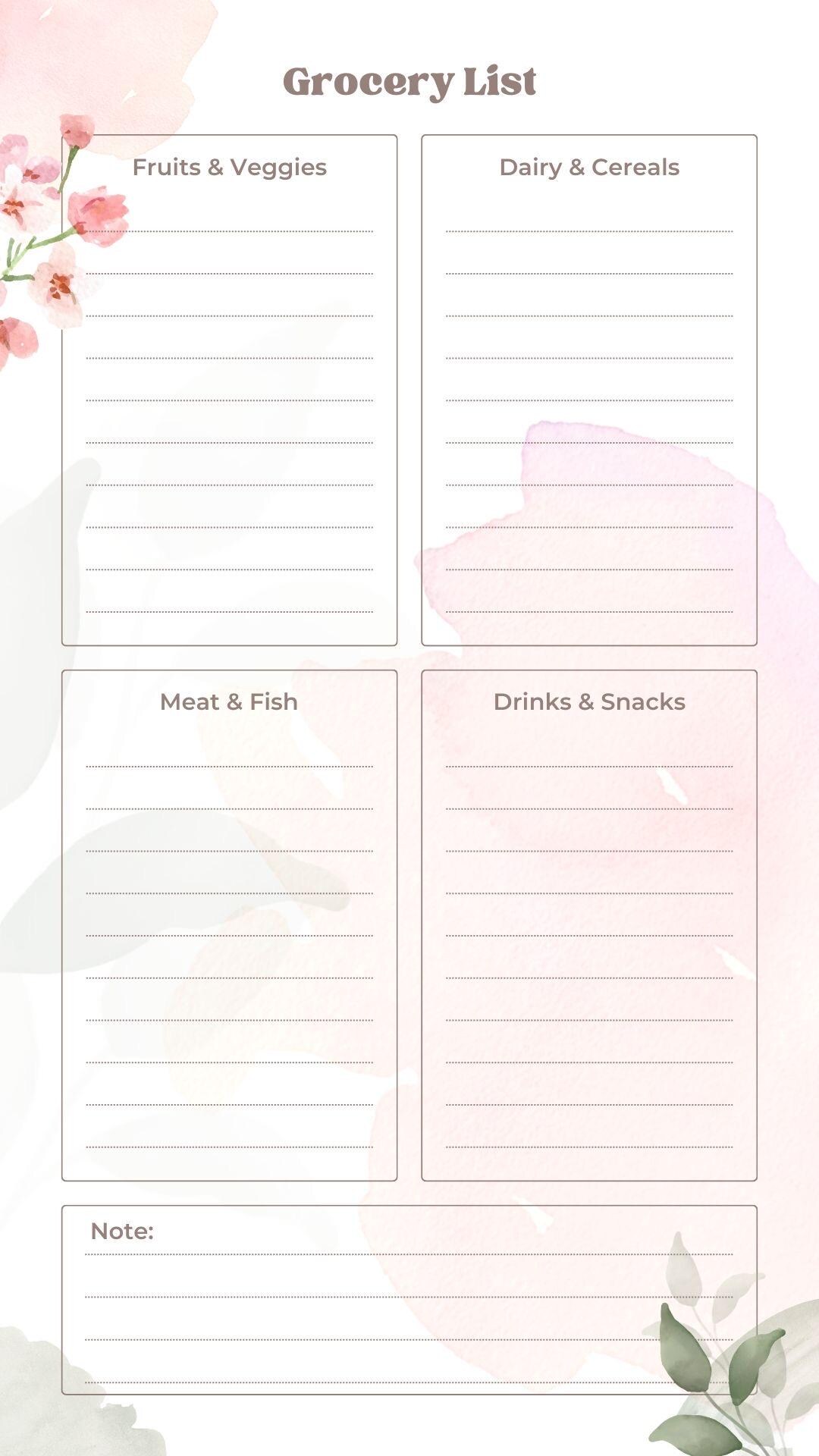 Grocery List Notebook - Etsy Australia
