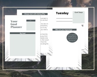 Goal Setting Planner 2022 Printable for Life Management and - Etsy