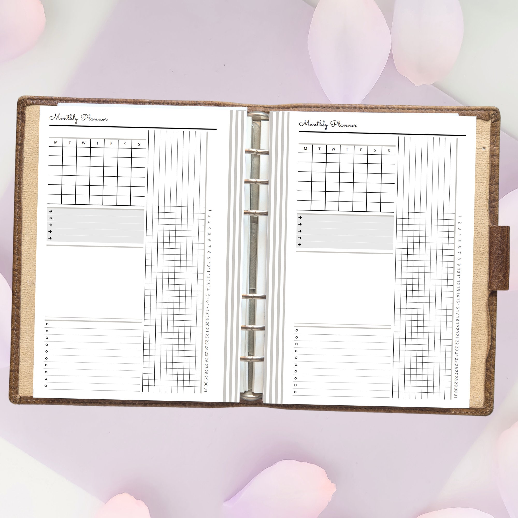 PRINTABLE Classic Happy Planner Size Monthly Planner Pages Minimal ...