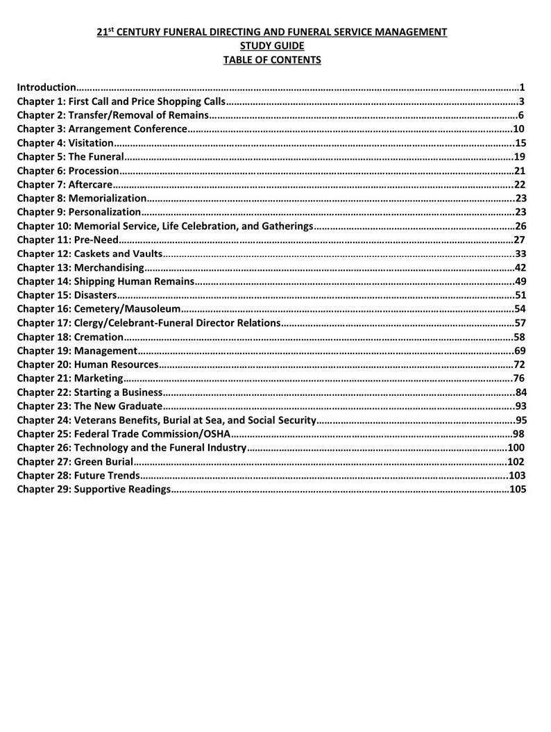 Study Guide | 21st Century Funeral Directing and Funeral Service ...