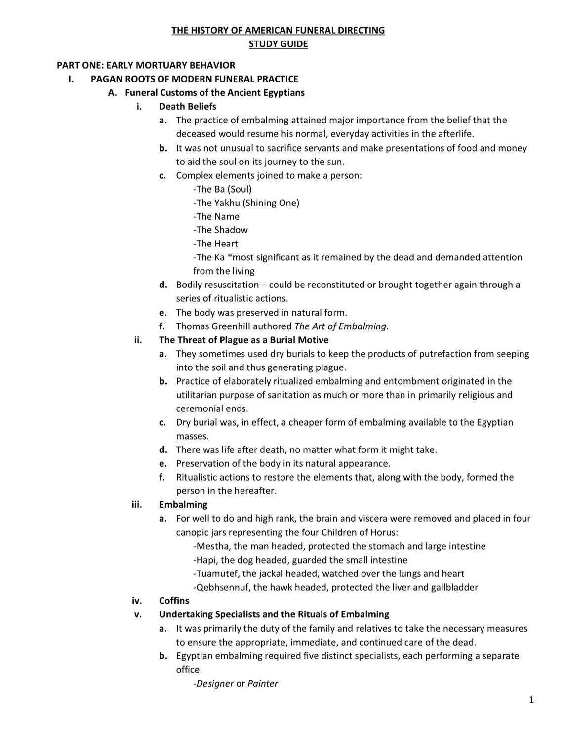 Study Guide | the History of American Funeral Directing - Etsy