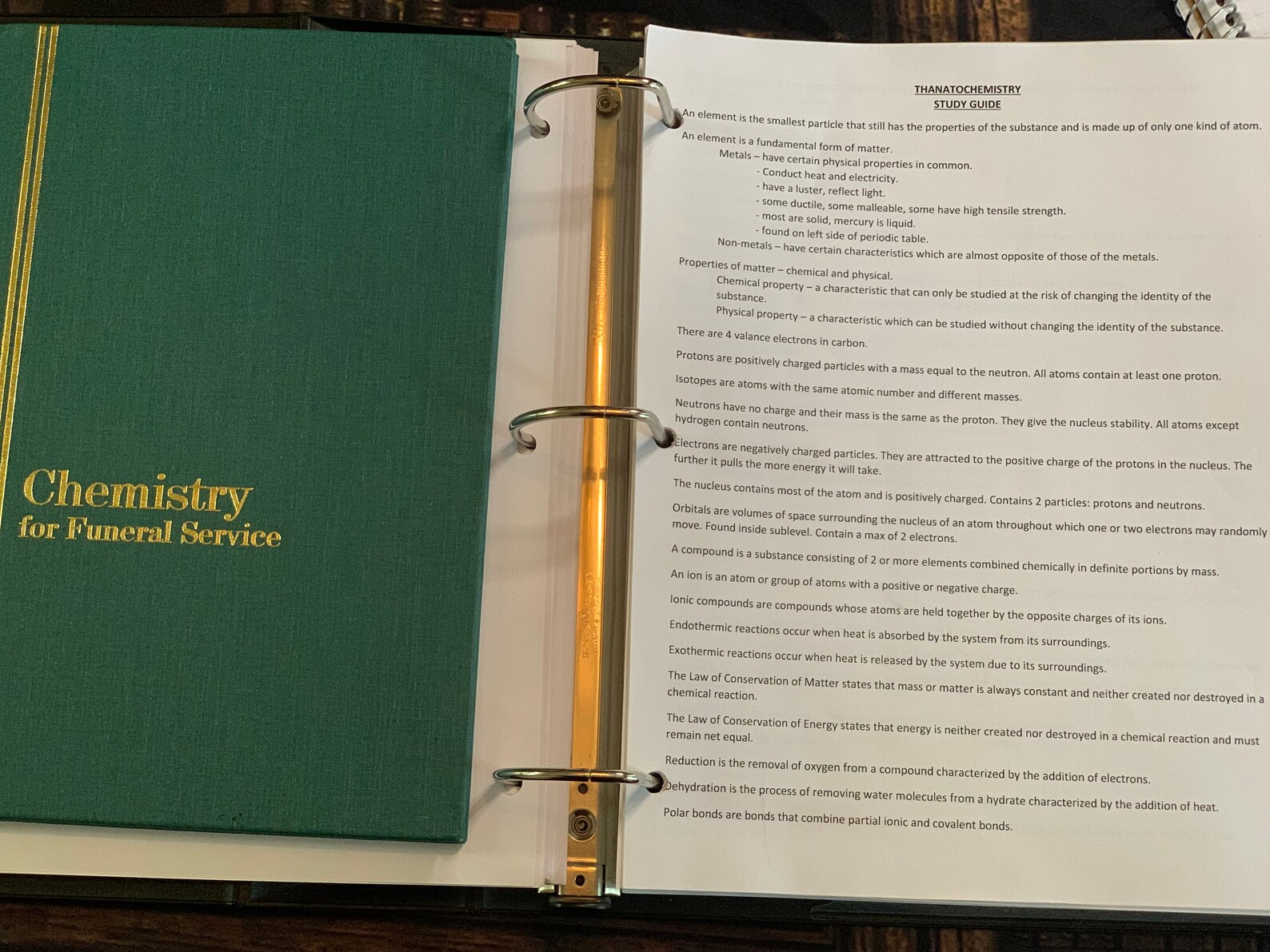 Study Guide | Thanatochemistry | Chemistry for Funeral Service - Etsy