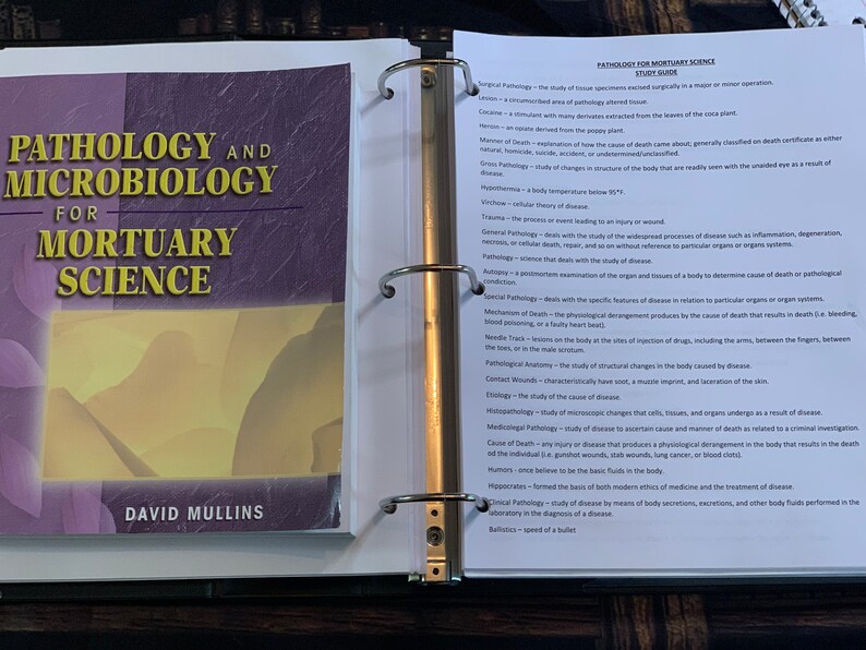 Study Guide Pathology and Microbiology for Mortuary Science - Etsy