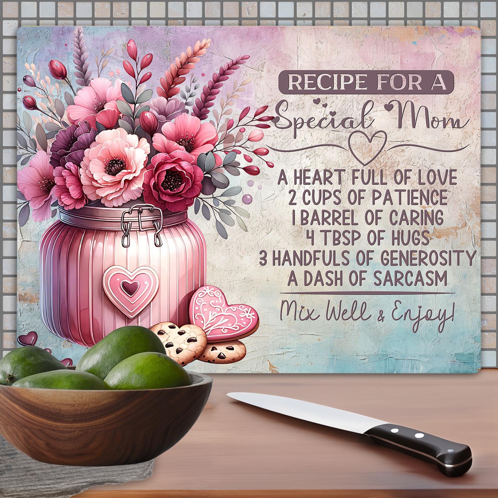 Special Mom Recipe Cutting Board Sublimation Design, Mother's Day ...