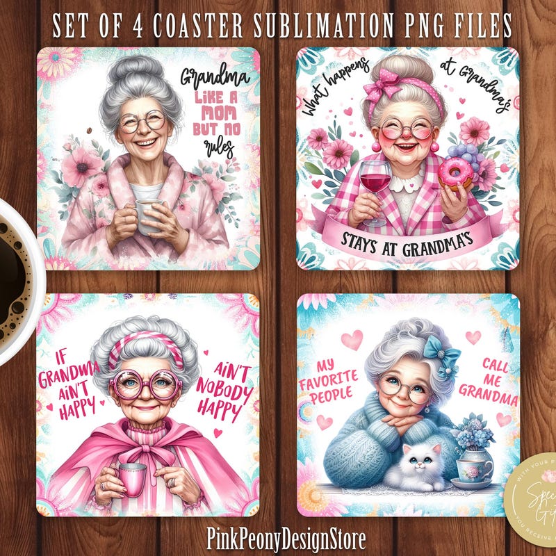 Funny Granny Coaster - Etsy