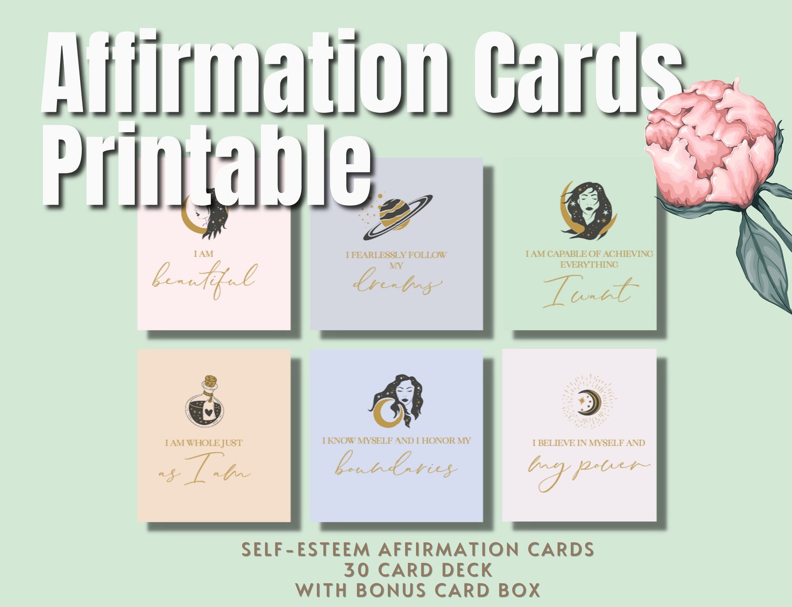 affirmation-cards-printable-affirmation-deck-manifestation-etsy