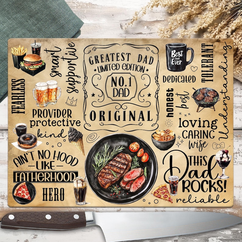 Dad Definition Cutting Board Sublimation Design, Father's Day Chopping ...