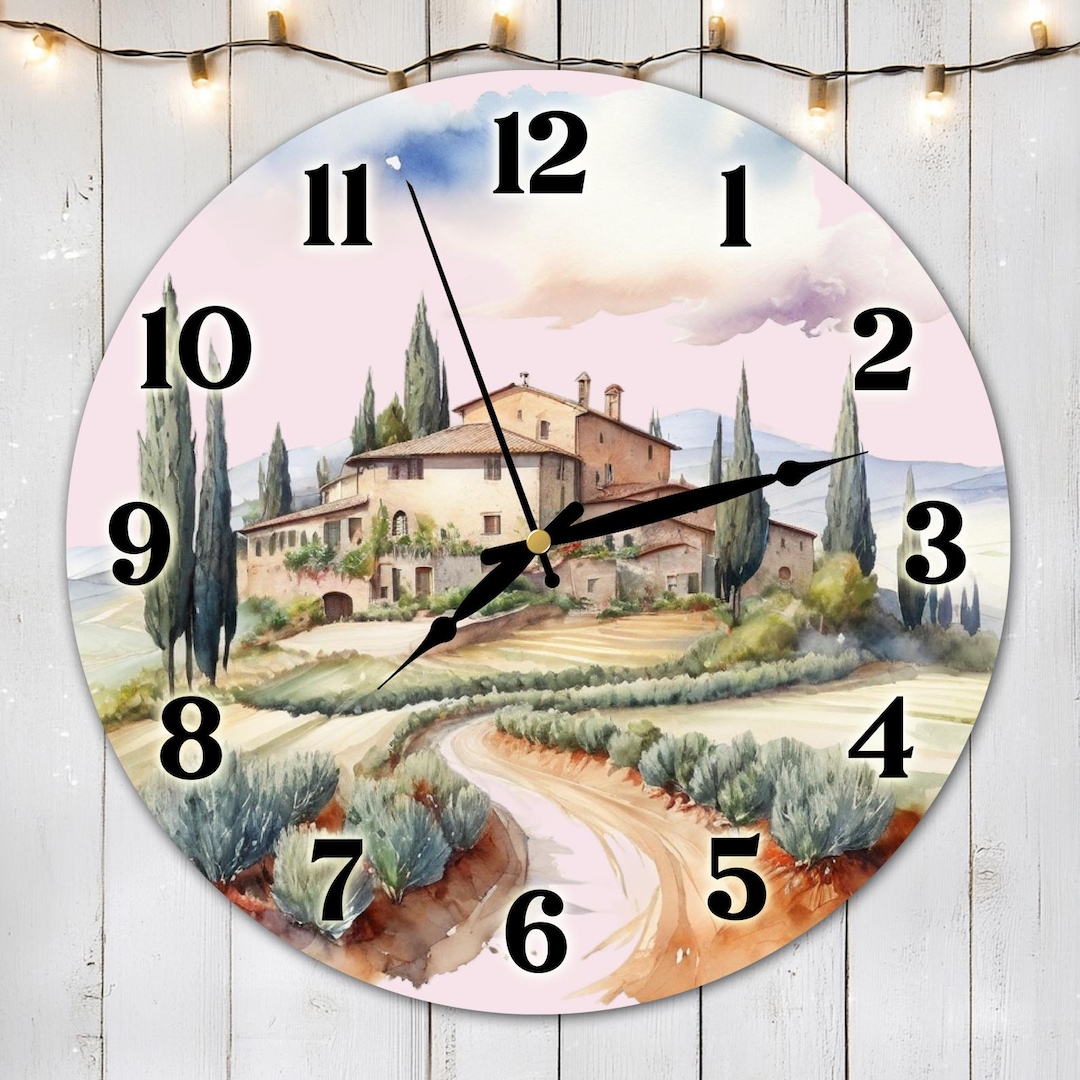 Tuscany Clock Sublimation Design, Italy Clock Face PNG, Tuscany Wall ...