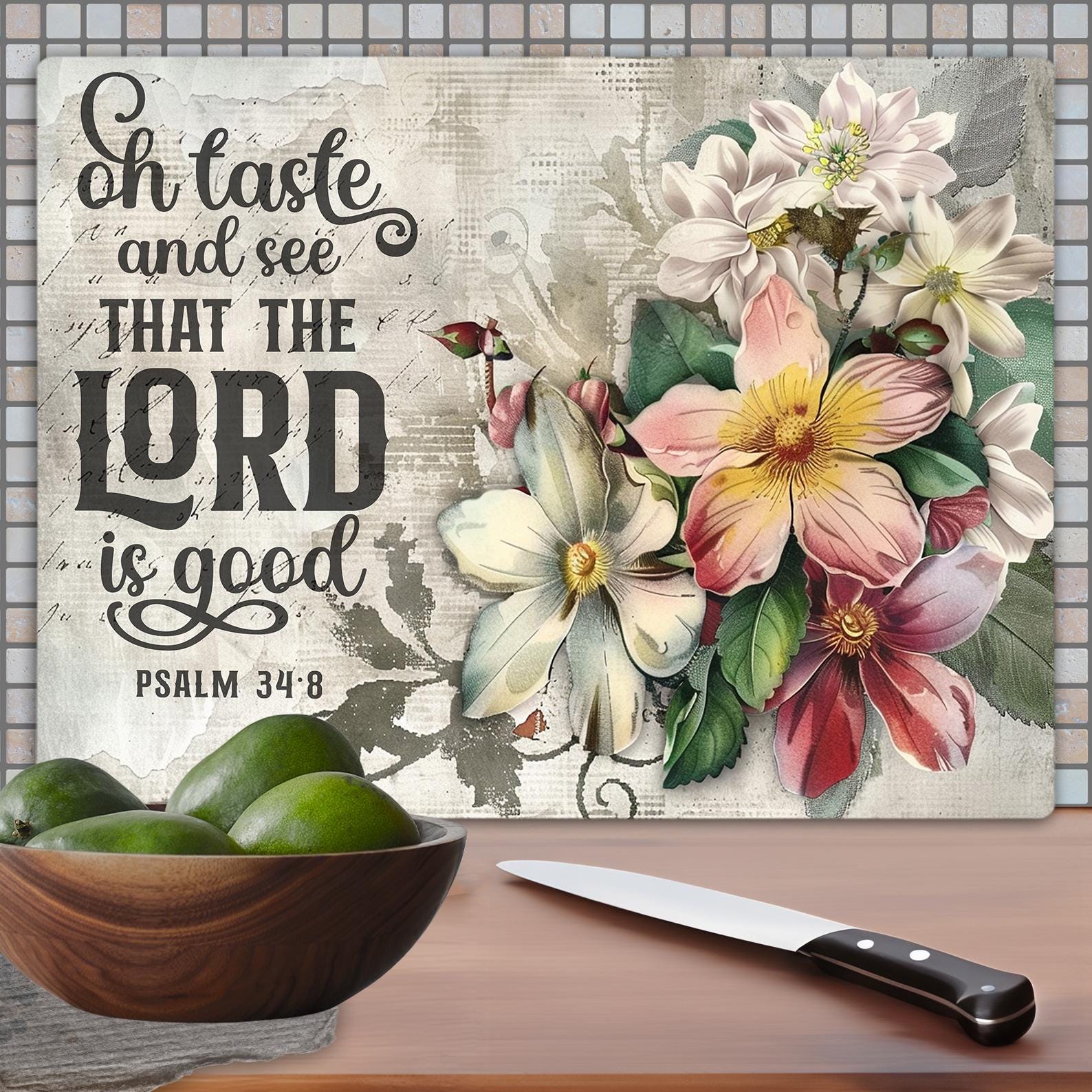 Faith Based Kitchen Cutting Board Sublimation Design, Bible Verse ...